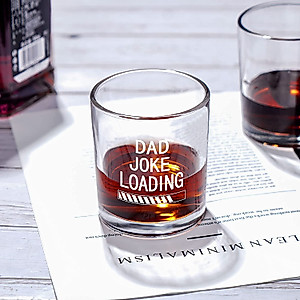 Dad Gift - Dad Joke Loading Whiskey Glass, Funny Old Fashioned Whiskey Glass for Men, Dad, New Dad, Father, Grandpa, Gift Idea for Birthday, Father's Day, Thanksgiving, Baby Shower