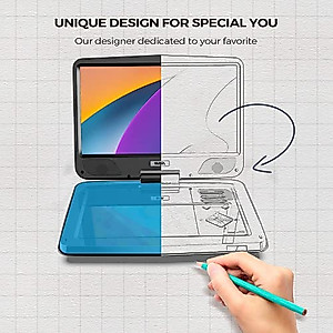 SUNPIN 12.5" Portable DVD Player for Car and Kids, 10.1" Swivel HD Screen with 5 Hours Built-in Battery, Car Headrest Holder, Dual Headphone Jacks, Support USB/SD Card/Sync TV/All Regions Discs, Blue