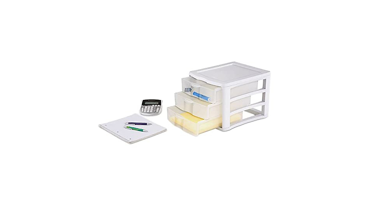 Sterilite Modular Desk Storage Bins - 8-Piece Organizers for Home & Office