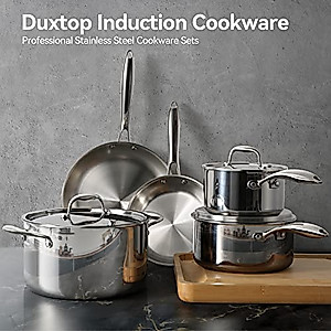Duxtop Whole-Clad Tri-Ply Stainless Steel Induction Cookware Set, 10PC Kitchen Pots and Pans Set