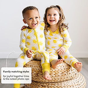 Little Sleepies Baby Pajama Unisex, Bamboo Viscose Zippy PJs, Sunshine, 3-6M