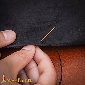 Lord of Battles Medieval Needle Viking Embroidery Needle Handmade Knitting Needles Binding Tool, Multipurpose Weaving/Knitting/Stitching Needles for Craft Work (Set of 6, Brass Needles - 2.3")