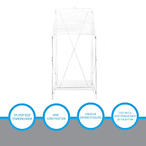 SSWBasics Tissue Paper Rack - White Wire - Floor Standing (23" W x 15½"D x 49" H)