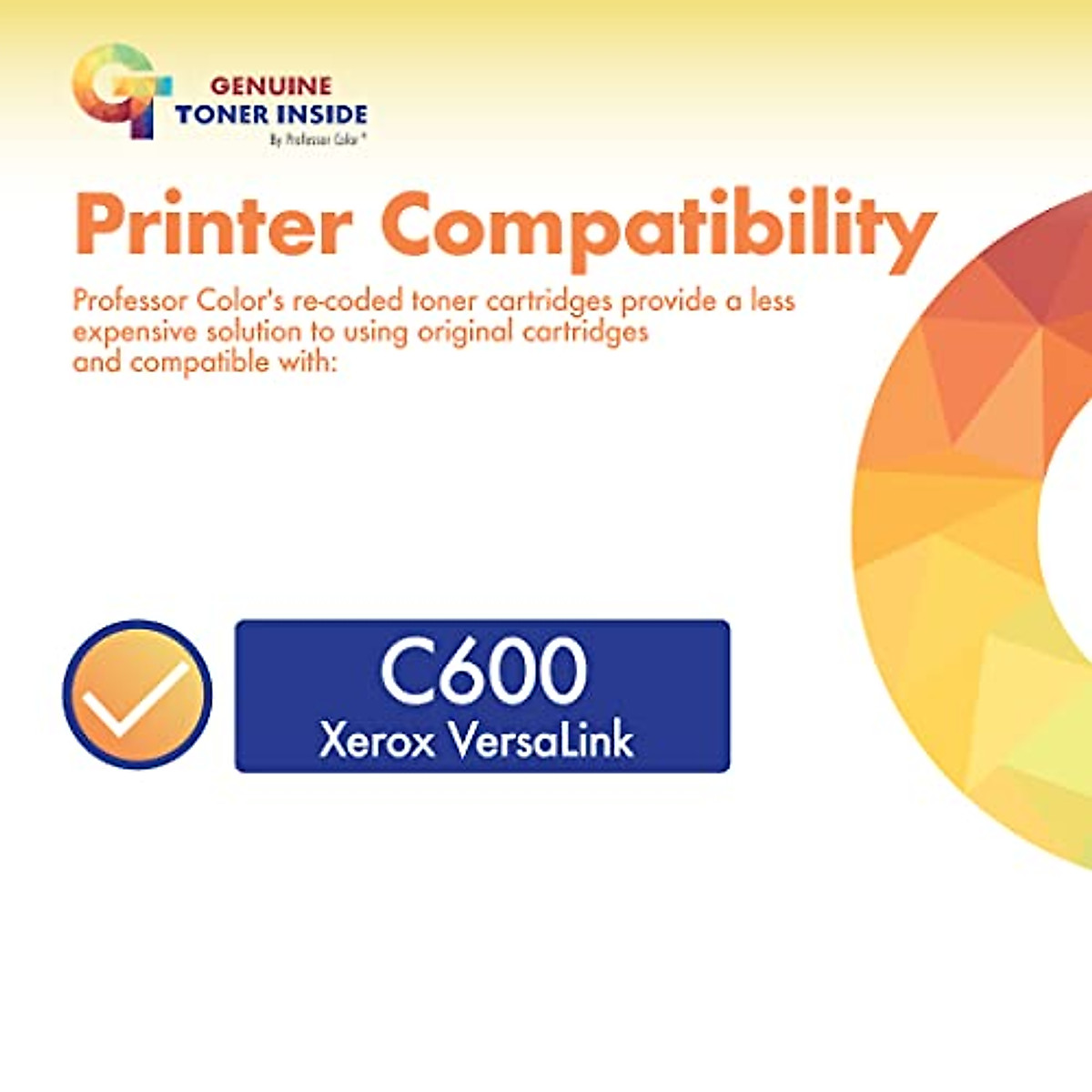 Professor Color Re-Coded OEM Toner Cartridge Replacement for Xerox VersaLink C600 | 106R03918 - Extra High Yield Yellow (16,800 Pages)