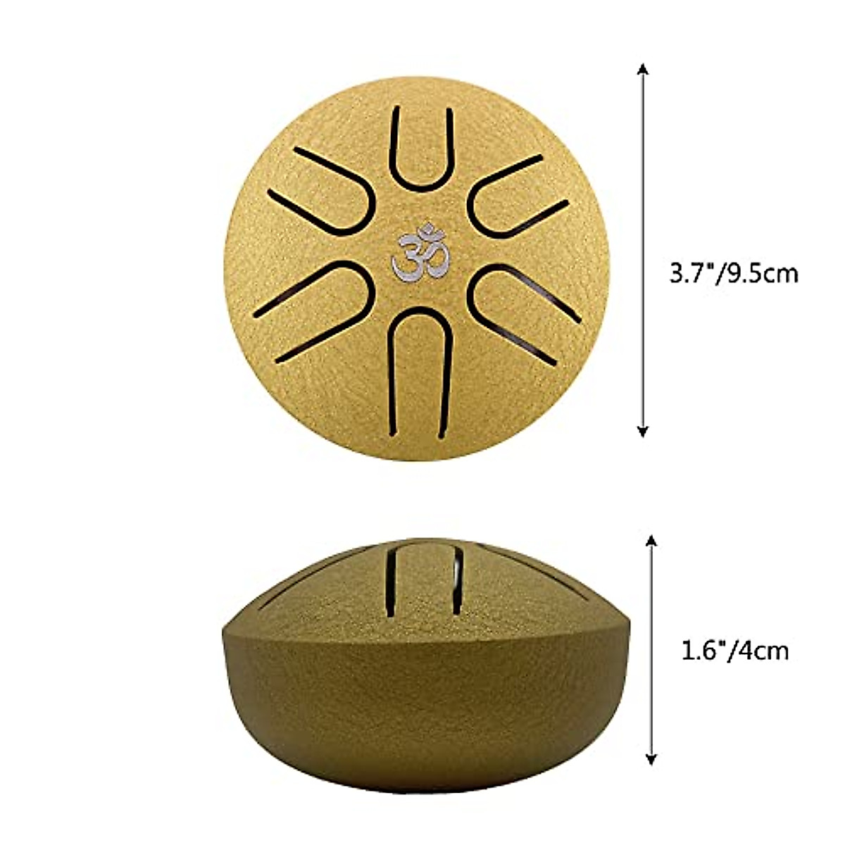Yahpetes Steel Drums 3 Inch 6 Note Steel Tongue Drum Worry-free Drum Musical Instruments Hand Drums with Handpan Drum with 1 Pair Mallets and Storage Drum Bag Note Sticks (3"6 tone, Gold)