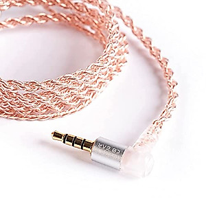 KBEAR 2pin IEM Cable with Mic 4-Core Pure Copper HiFi Earphone Wired Detachable Upgrade Cable with 3.5mm Plug for ES4 ZST ZSN ZS3 ZSR C10 C04 CA4 AS10 ZS10 C12 C16 KS1 KS2 Robin