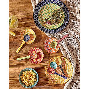 Metahom Ceramic Small Serving Spoons, Colorful Soup Spoons Set for Cereal, Soups, Stews, Ramen, Dishwasher & Microwave Safe, Cute Porcelain Spoons, Set of 6