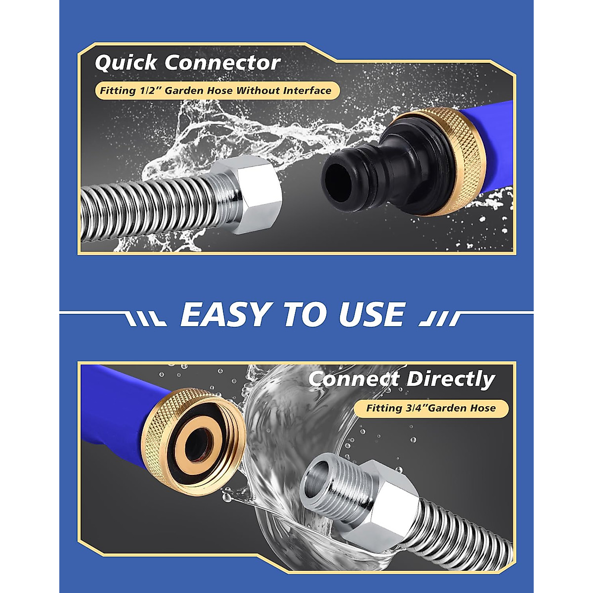 2024 Upgraded Jet Nozzle Power Washer for Garden Hose, 2-In-1 High Pressure Wand with 2 Different Nozzles and Quick Connectors，High Pressure Washer Tools For Patio Car Pet Window Washing (blue)