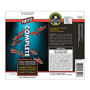 Fritz Aquatics - Fritz Complete Water Conditioner/Dechlorinator for Fresh & Salt Water Aquariums, 16 oz