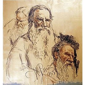 Three Studies Leo Tolstoy Poster Print by Ilia Efimovich Repin (12 x 12)