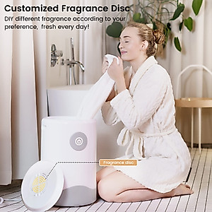 ZonLi Towel Warmer - Luxury Towel Warmers for Bathroom, 1 Min Fast Heating, 4 Timer Settings, 1 Hour Auto Off, Fits Up to 2 Oversize Towels, Blankets, PJs, Best Gift for Her (Light Grey)