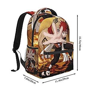 Gaara Backpack anime Casual Versatile Multi Pocket Backpack 16"