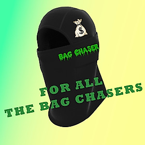 GCBalaclava Bag Chaser Balaclava Fashion Face Mask UV Protection for Men Women Sun Hood Tactical Lightweight Ski Motorcycle Black