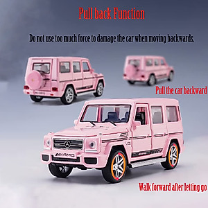 iLooboo Alloy Collectible Pink Benz G65 AMG Toy Vehicle Pull Back Die-Cast Car Model with Lights and Sound