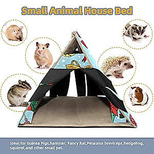 enheng Small Pet Hideout Christmas Elements Ball Tree Gift Box Hamster House Guinea Pig Playhouse for Dwarf Rabbits Hedgehogs Chinchillas