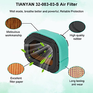 TIANYAN 32 083 03-S 32 883 03-S 32-083-05-S Air Filter & Pre Filter for Kohler Courage Engine SV710 SV715 SV720 SV730 SV735 SV740 Engines Deere MIU11843 MIU11943 Craftsman 33180 Lawn Mower Engines