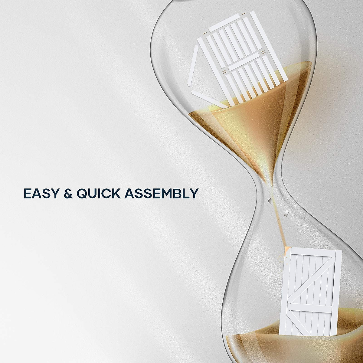 EaseLife 42in x 84in Sliding Barn Door with 7FT Barn Door Hardware Track Kit Included,Solid LVL Wood Slab Covered with Water-Proof & Scratch-Resistant PVC Surface,DIY Assembly,Easy Install,White