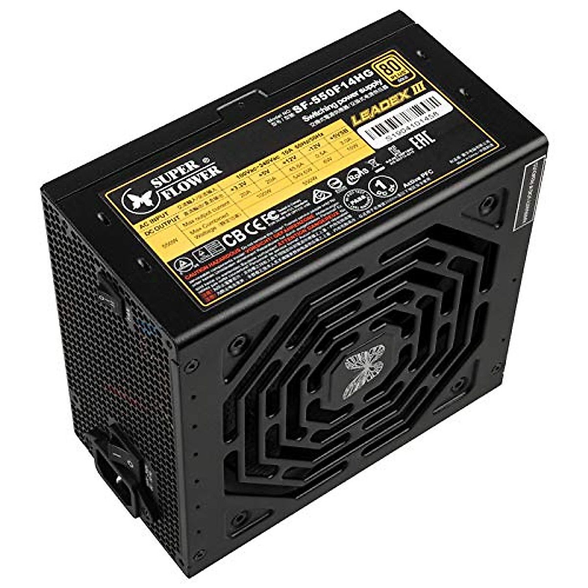 Super Flower Leadex III Gold 550W 80+ Gold, ECO Fanless & Silent Mode, Full Modular Power Supply, Fluid Dynamic Bearing Fan,10 Year Warranty,SF-550F14HG (550W)