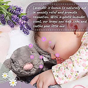 Lovey Microwavable Stuffed Animal - Large lovies for Babies which are heatable Stuffed Animals, Lavender Stuffed Animals micowavable with Removable Lavender Packet, Calming Heating pad Stuffed Animal