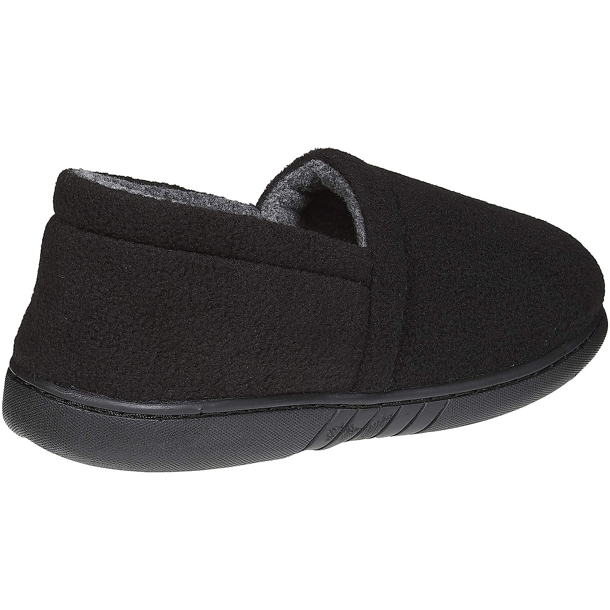 Skysole Kids Boys Fleece A-Line Slippers with Rugged Outsoles Black/Grey Size 6