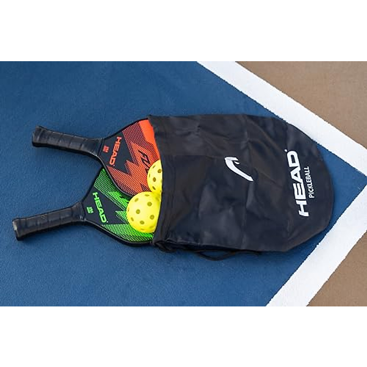 HEAD Flash Pickleball Pack - 2 Approved Paddles, 2 Outdoor Balls, Carry Sack
