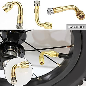 Z-oneMart 5 Pack Tire Valve Extension, 2Pcs 8.25 Inch Flexible Valve Stem Extenders with Brass 45 90 135 Multi Degree Schrader Tire Valve Stem Extension Adaptor Compatible for RV Bike Motorcycle Car