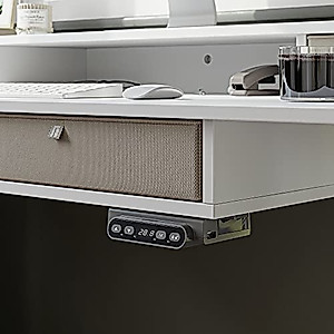 FEZIBO Standing Desk with 4 Drawers White Color/White Frame 55inch