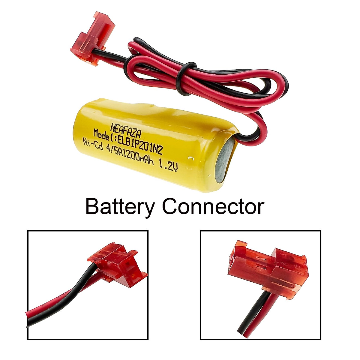 NEAFAZA ELB1P201N2 ELB1P201N Emergency Light Battery 1.2V 1200mAh Ni-CD Compatible with Lithonia ELB1P201NB ELB1P2901N ANIC1493 1009S00-MZ ELB0320 Grainger 4WT20 OSA212 NIC1169 EBE-33 (2 Pack)