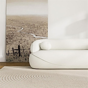 Ashcroft Furniture Co Borsan Modern Luxury Japandi Style Boucle Fabric Curvy Sofa Couch in Ivory