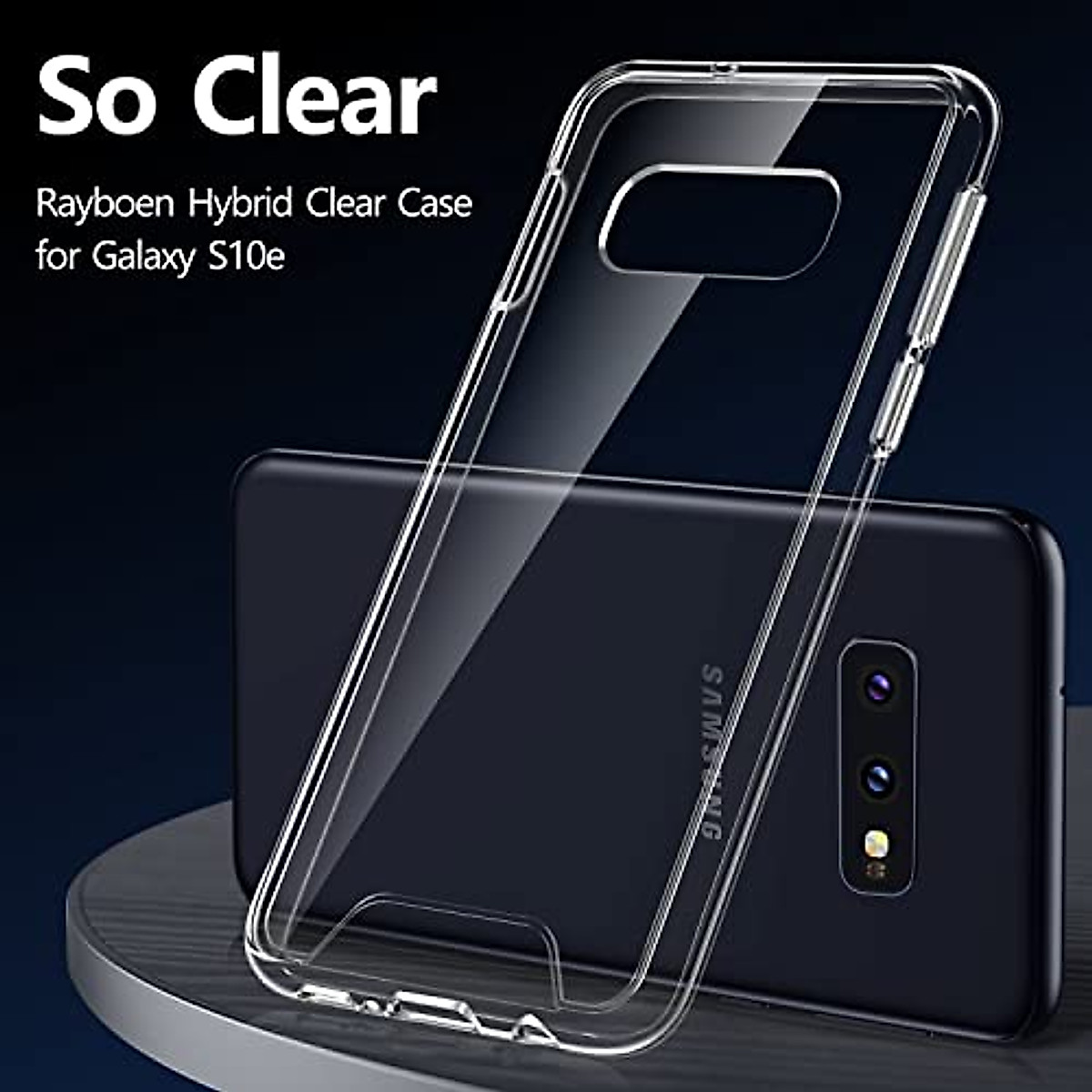 Rayboen Case for Samsung Galaxy S10e, Crystal Clear Shockproof Non-Slip Anti-Yellowing Protective Phone Case, Hard PC Back & Soft TPU Frame Slim Cover for Samsung Galaxy S10 e
