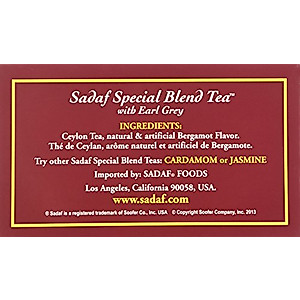 Sadaf Earl Grey Tea Bags | Special Blend Earl Grey Ceylon Black Tea | Product harvested in Sri Lanka | 50 bags (pack of 1)