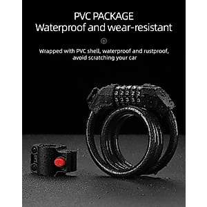 szhdxsy Bike Lock Cable, 4 Feet High Security 5 Digit Resettable Combination Coiling Bike Cable Lock, Anti Theft Bicycle Cable Locks with Mounting Bracket, 1/2 Inch Diameter