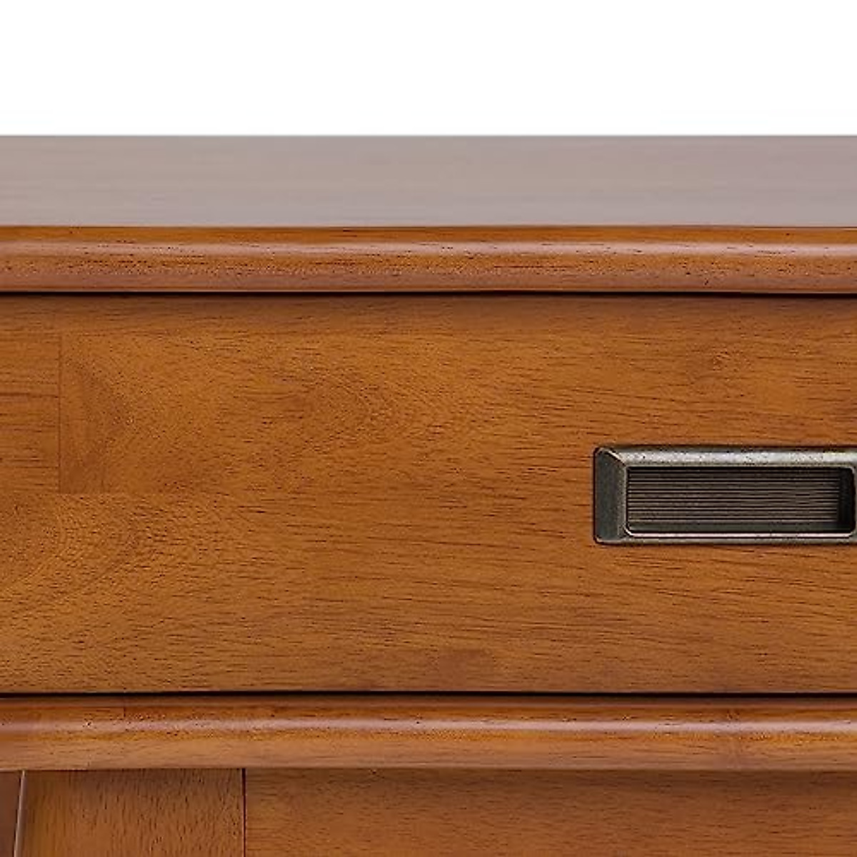 SIMPLIHOME Draper Solid Hardwood 22 inch wide Rectangle End Side Table in Teak Brown with Storage, 1 Drawer, for the Living Room and Bedroom