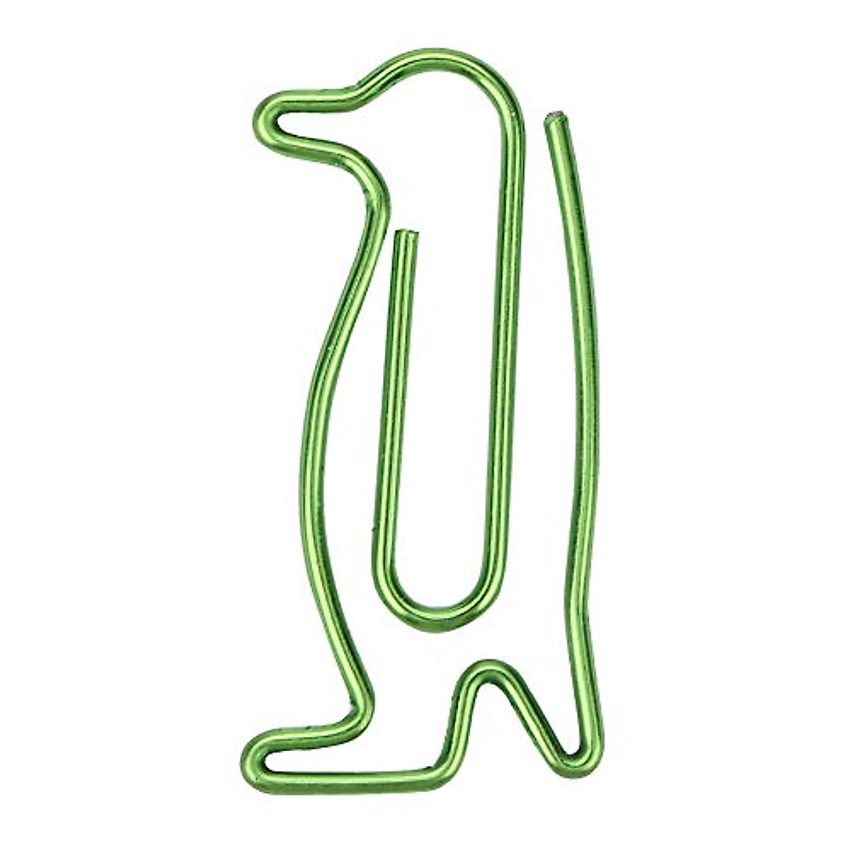 20Pcs Paper Clips, Green Iron Penguin Shape Decorative Metal Binder Bookmark Clips Page Marker Stationery School Office Supplies Gifts for Women Coworkers Students Teachers