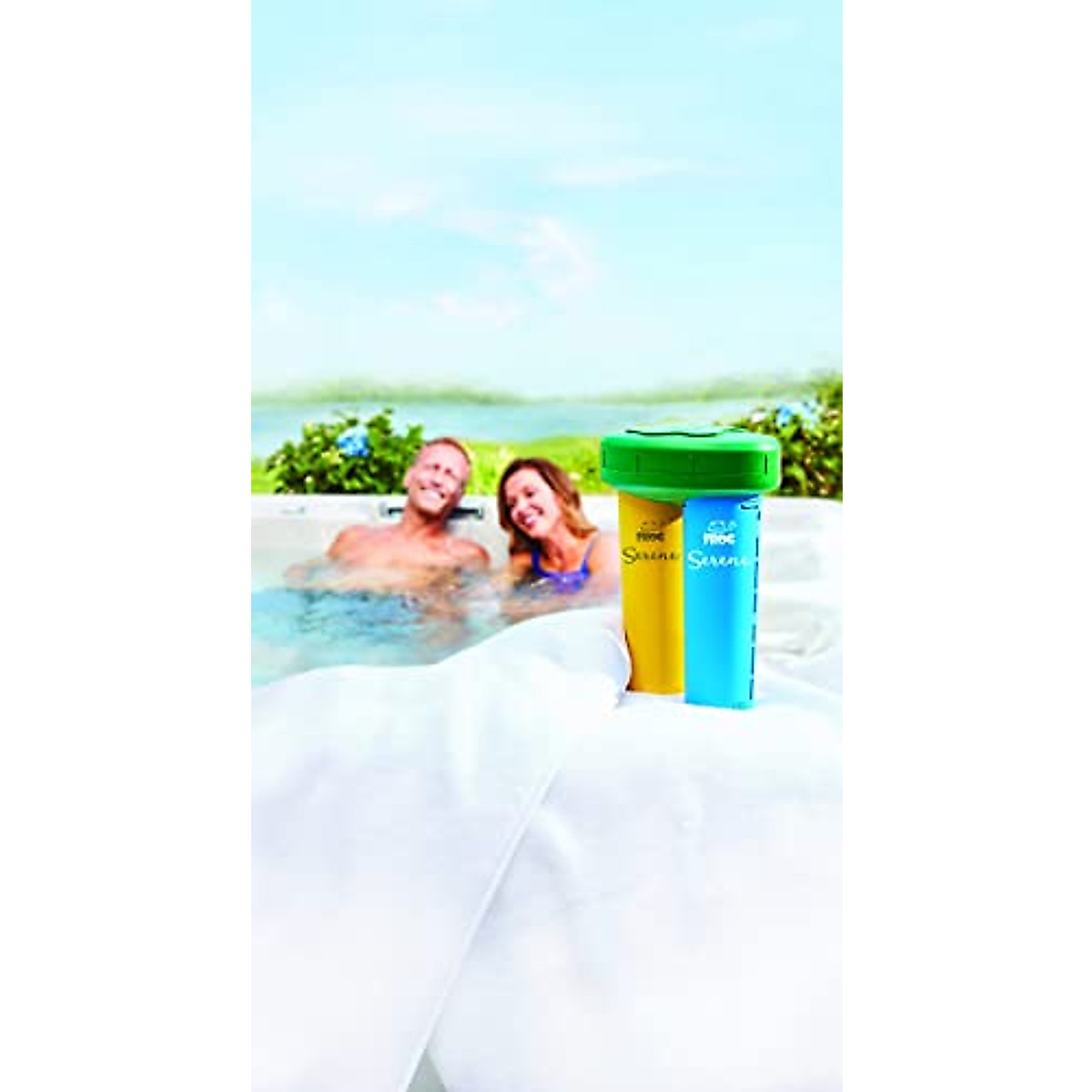 2 Frog Serene Mineral Replacement Cartridges for Hot Tubs for use only with Frog Serene in-Line and Floating Sanitizing Systems for Spas up to 600 gallons, Quick and Easy Hot Tub Sanitizer