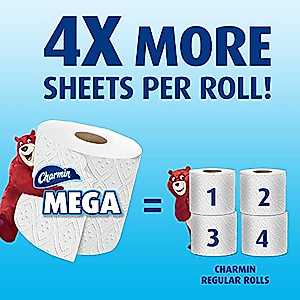 Charmin Ultra Strong Toilet Paper, 6 Mega Rolls = 24 Regular Rolls, 6 Count