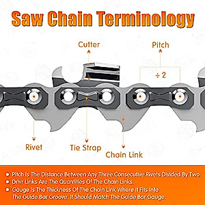 NEO-TEC 36 Inch Chainsaw Chain Blades Full Chisel 3/8 Pitch 0.063" Gauge 114 Drive Link Fit For Stihl Cadena 038 044 046 056 MS440 MS460 MS441 MS461 MS381 MS382 MS660 MS660 G660 Husqvarna 395XP
