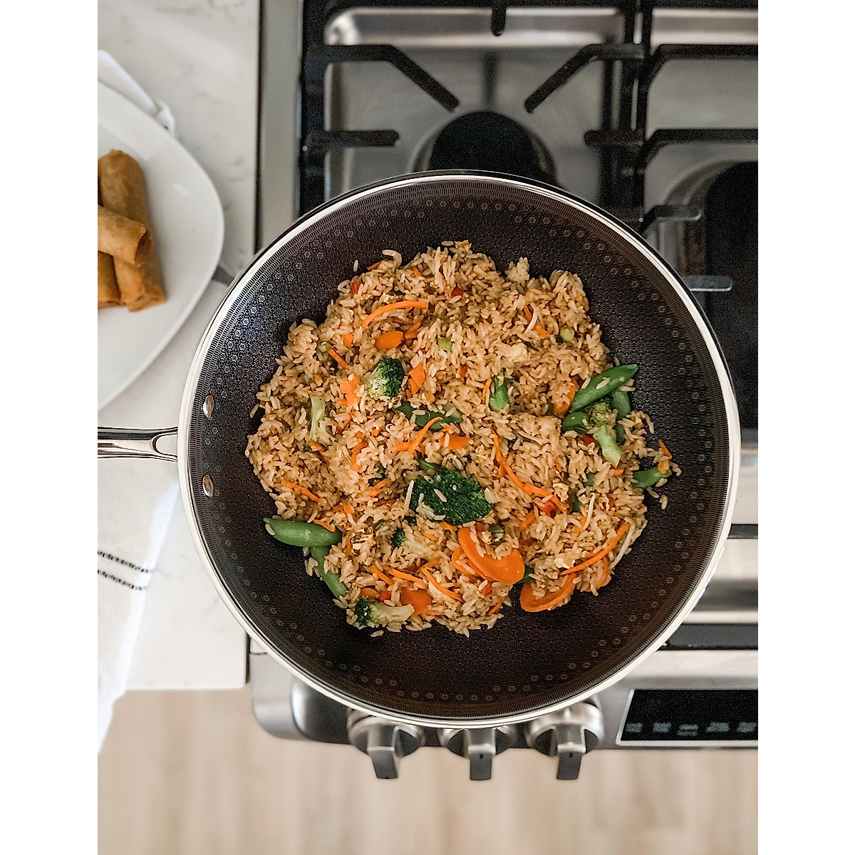 Black Cube CeramicQR Cookware Made In France Quick Release Chef's Pan/Wok - 9.5-Inch - Stainless Steel Wok Pan - Induction Wok Pans Hybrid Cookware