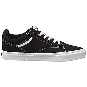 Vans Men's Seldan Sneaker, Black Canvas Black White 187, 12