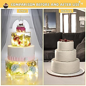 2 Pcs Wedding Birthday Fillable Cake Stand Holder with Lid, Clear Acrylic Dessert Table Centerpieces Display Risers Cake Cupcake Pedestal Tier Stand Set, 2 Size(6, 10 Inch) Cake Stands for Party