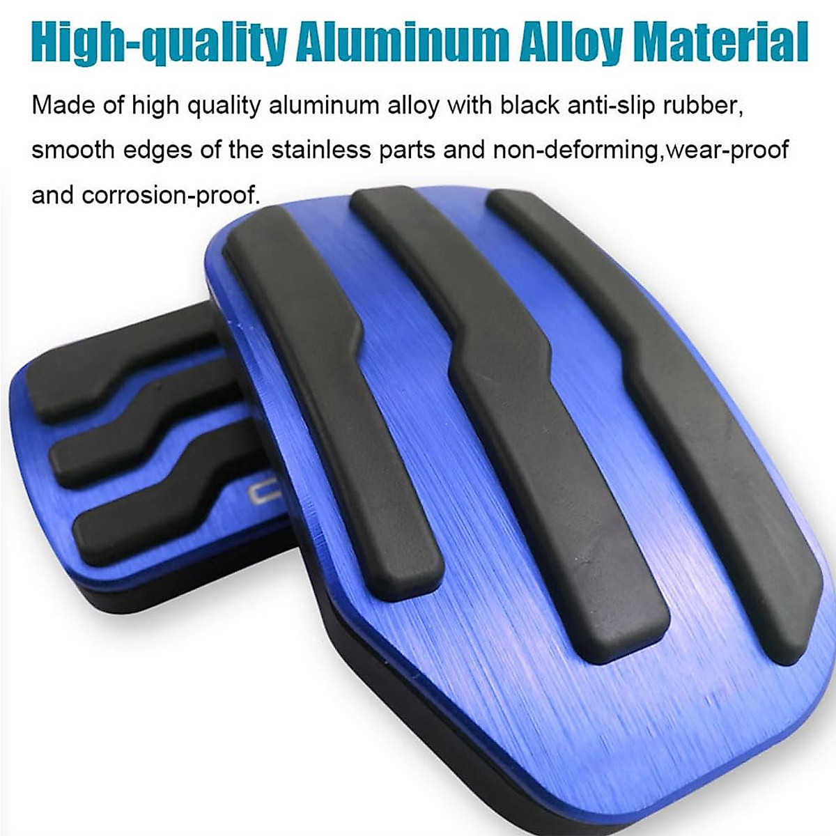 LEXLEY 2PCS Anti-Slip Aluminum Brake Gas Pedal Pads,Auto No Drilling Accelerator Pedal Covers Only For F150 2015 2016 2017 2018 2019 2020，Not Fit 2021-2023 F150，Not Fit 2009-2014 F150-BLUE