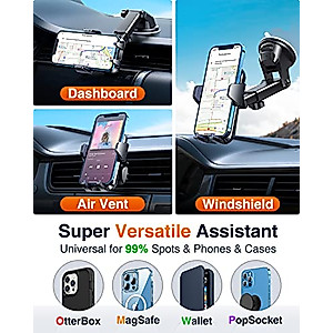 VANMASS Universal Car Phone Mount,【Patent & Safety Certs】 Upgraded Handsfree Stand, Phone Holder for Car Dashboard Windshield Vent, Compatible iPhone 13 12 11 Pro Max Xs XR X 8, Galaxy s20 Note 10 9