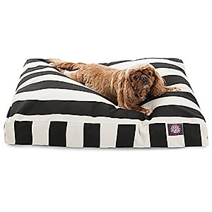 Majestic Pet Vertical Stripe Rectangle Dog Bed, Black, Medium