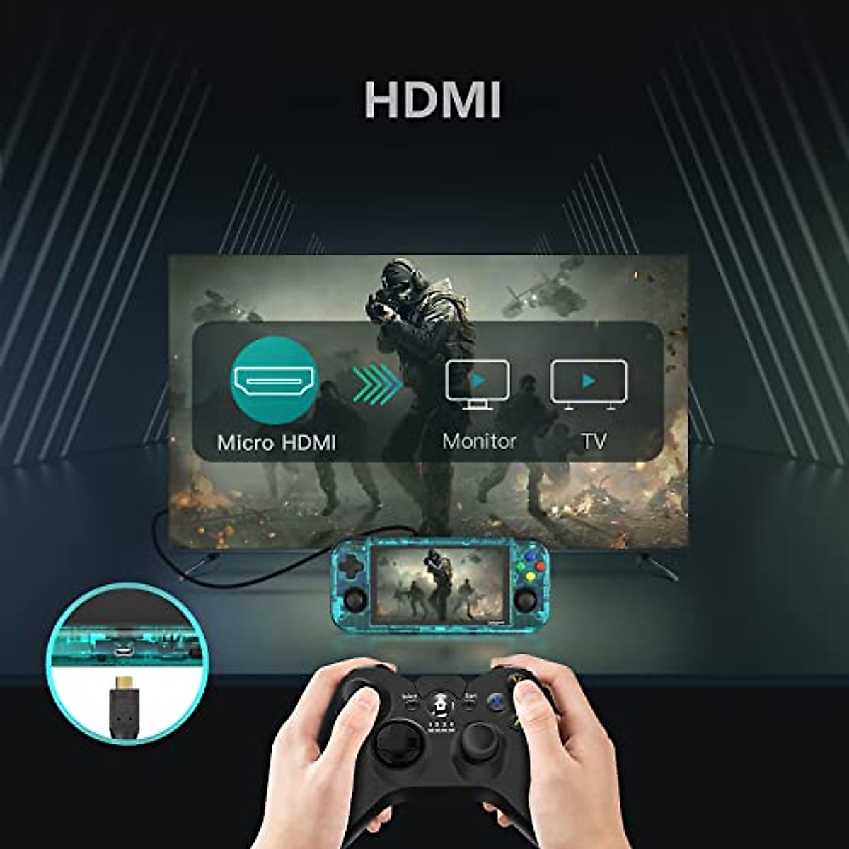 Retroid Pocket 3 Plus Retro Game Handheld Console, Retroid Pocket 3 Plus Android Retro Game Console Multiple Emulators Console Handheld 4.7 Inch 16:9 Display 4500mAh Battery Classic Games (Retro)