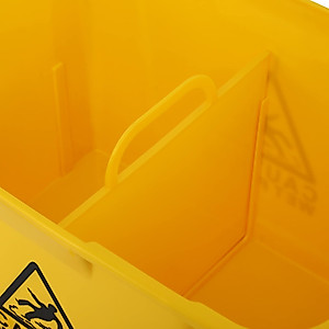 Ridgeyard Side Press Mop Bucket with Wringer and 4 Non-Marking Swivel Casters 20L Capacity for Home Use 41x26.5x40cm (Yellow)