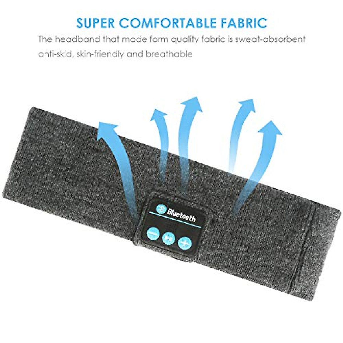 Sleeping Headband Bluetooth Wireless Headphones with Mic, Sleeping Headphones Music Headband, Ultra-Soft Headband for Side Sleepers Workout Running Jogging