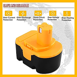 2Packs 3600mAh 14.4 Volt Ni-Mh Replacement Battery Compatible with Ryobi 14.4V Battery R10521 RY6201 RY6202 130224010 130224011 130281002 1314702 1400144 1400655 1400656 1400671 Cordless Power Tools