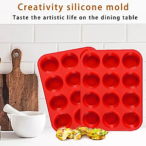 MEKBOK Silicone non-stick pan 12 cups muffin pan/cake pan/cake pan BPA-easy to clean dishwasher and microwave safe, bakeware-red (1pcs)