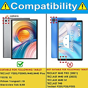 DETUOSI Silicone Case for Teclast M40 Plus/M40 with Stylus Pen & Shoulder Strap, Multi-Angle Case, Soft Lightweight Protective Cover for Teclast P20S/ P20HD/ 8Pritom Tronpad L10, Black