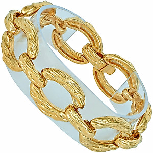 LIFETIME JEWELRY Diamond Cut O-Link Bracelet for Women and Men 24k Gold Plated (7)